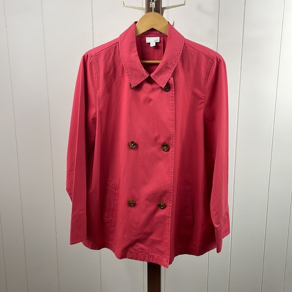 J. Jill | Jackets & Coats | J Jill Double Breasted Swing Coat Red ...